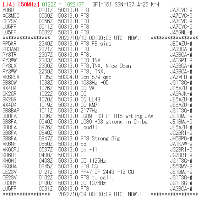【6mで念願の南米との初QSO成功】: アマチュア無線を楽しむ